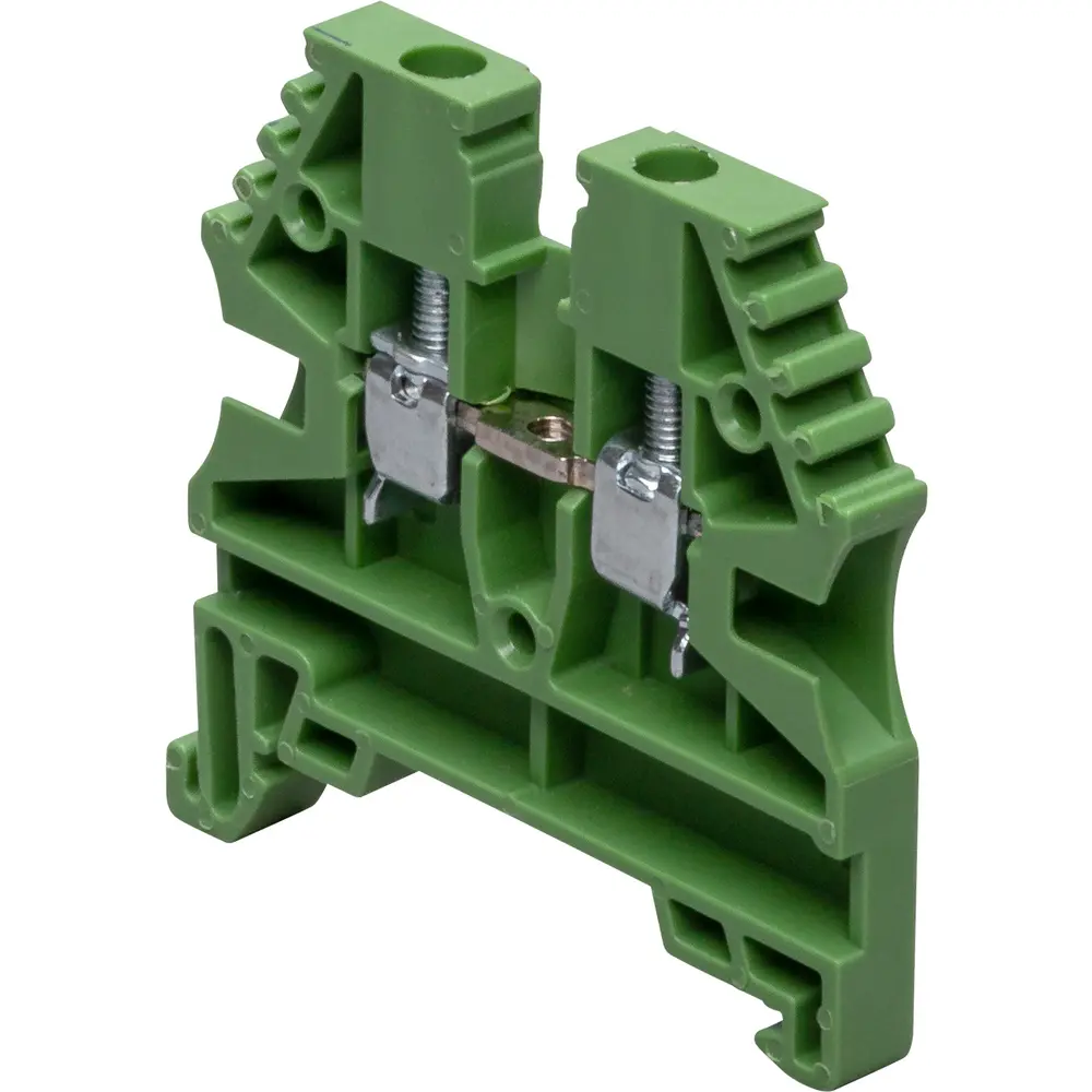 20 A Terminal Block, Green, 26 to 12 AWG, DIN Rail