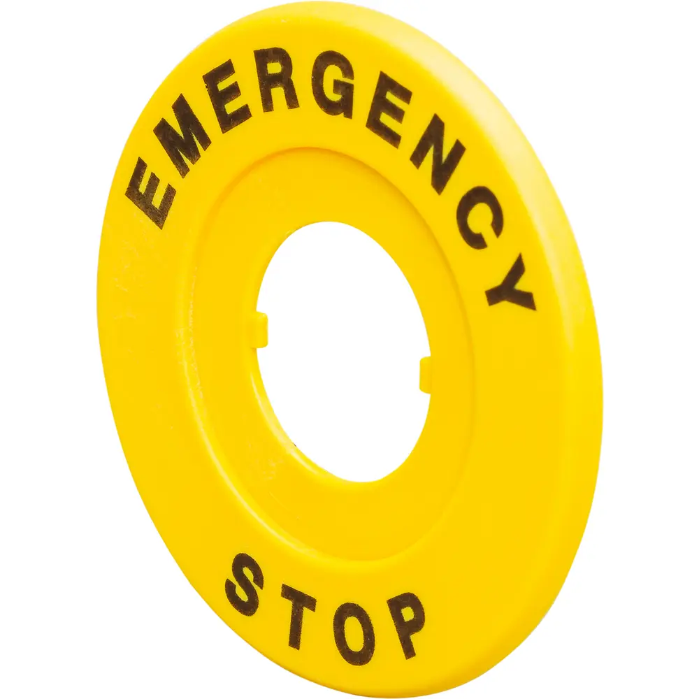 Push button switch EMERGENCY STOP LEGEND PLATE 60MM