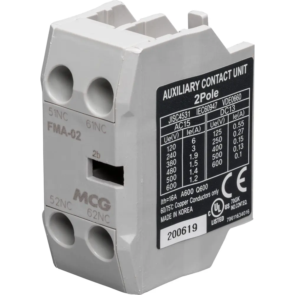 2NO Front Mount Auxiliary For MCG-9-150