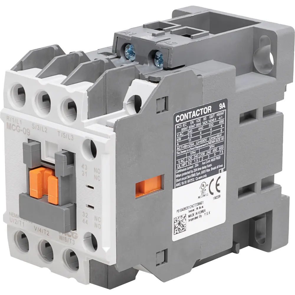 22A 3-Pole Contactor w/ 1NO1NC AUX, 24VAC Coil