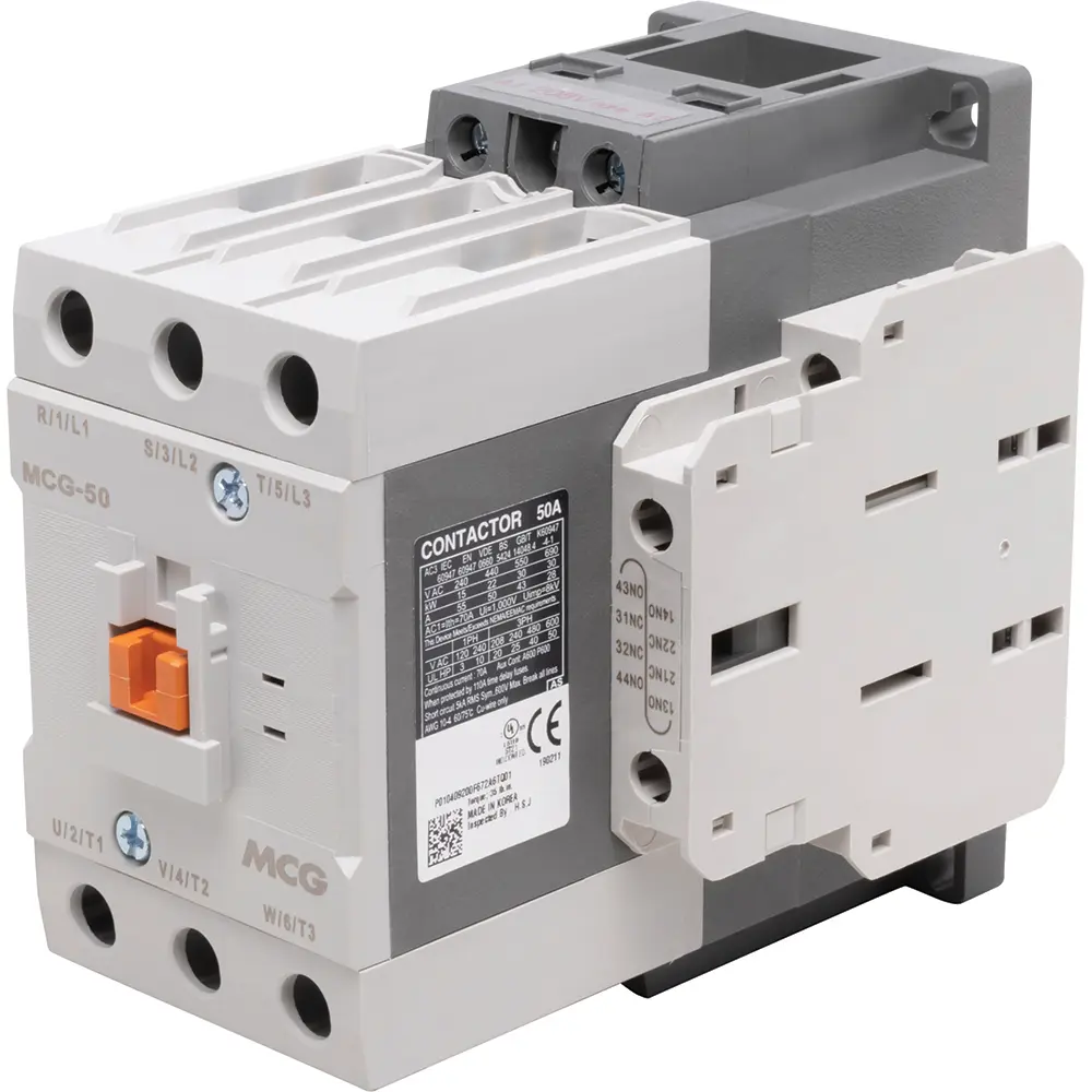 50 A 277 VAC Contactor w/ 1NO1NC AUX, 3-Pole