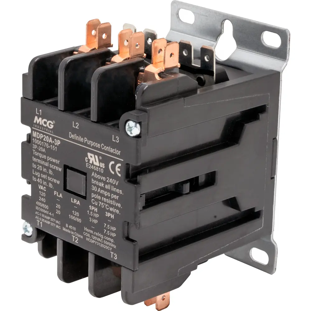 20A 3 Pole Definite Purpose Contactor 208/240VAC Coil