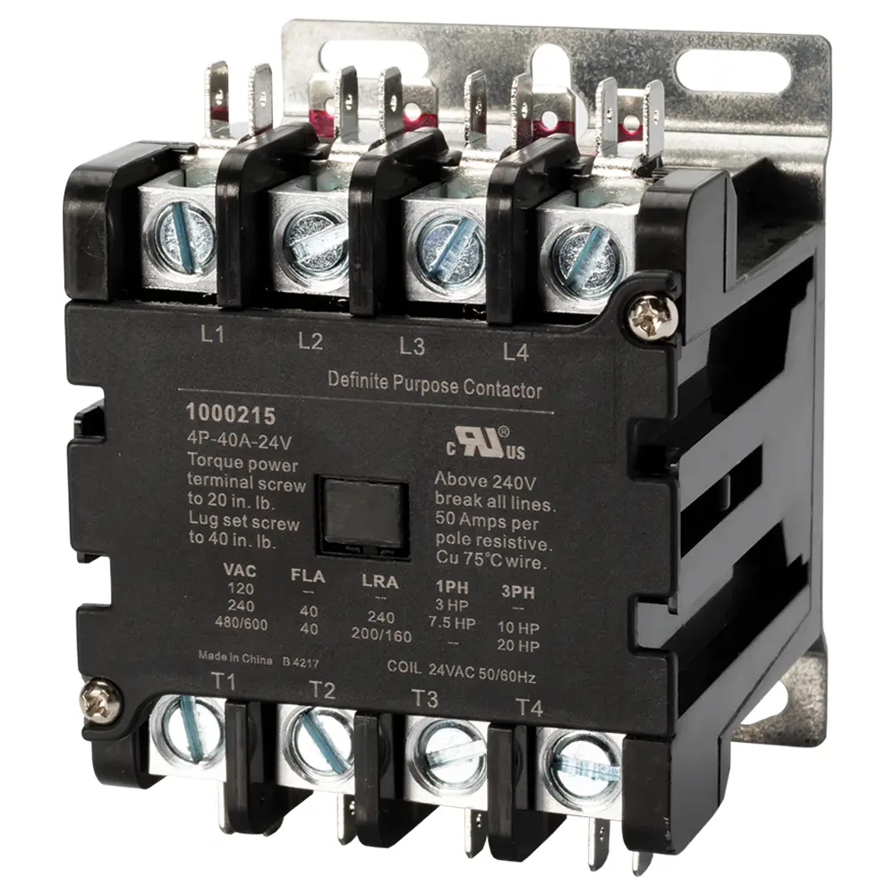 30 A 277 VAC Definite Purpose Contactor, 4-Pole
