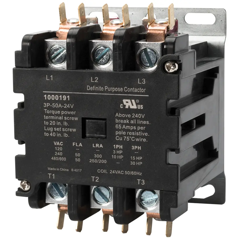 90 A 208/240 VAC Definite Purpose Contactor, 3-Pole
