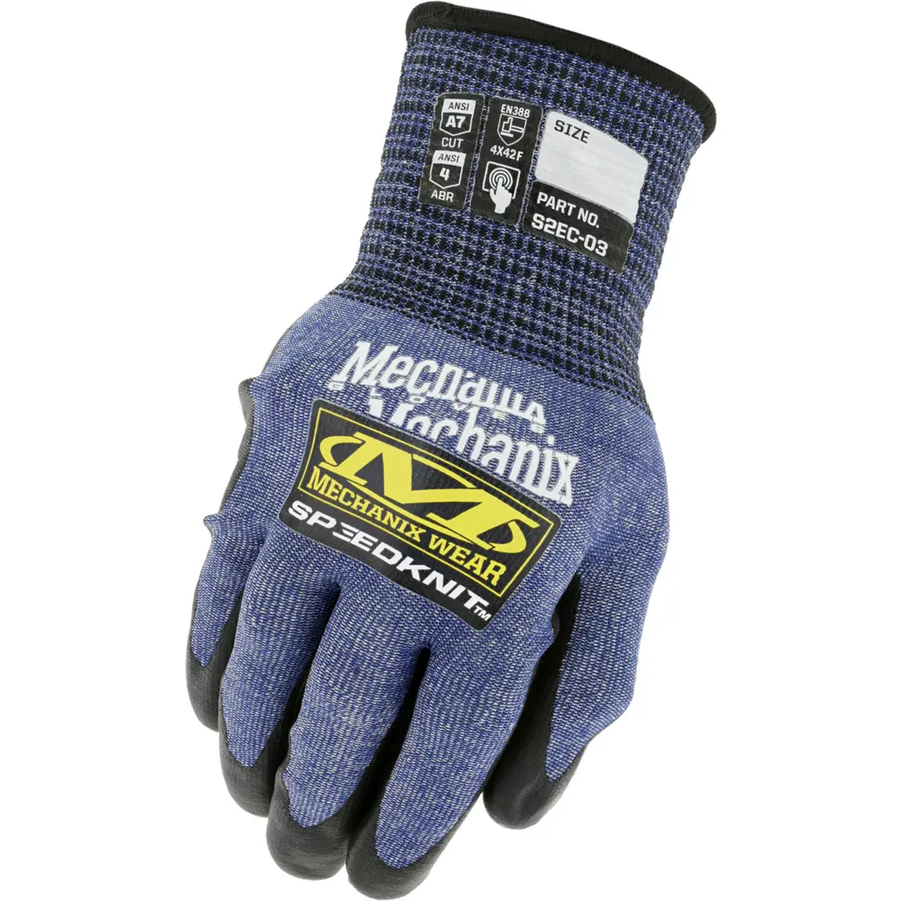 Small, Blue, SpeedKnit™ ANSI 7 Coated Knit Work Gloves