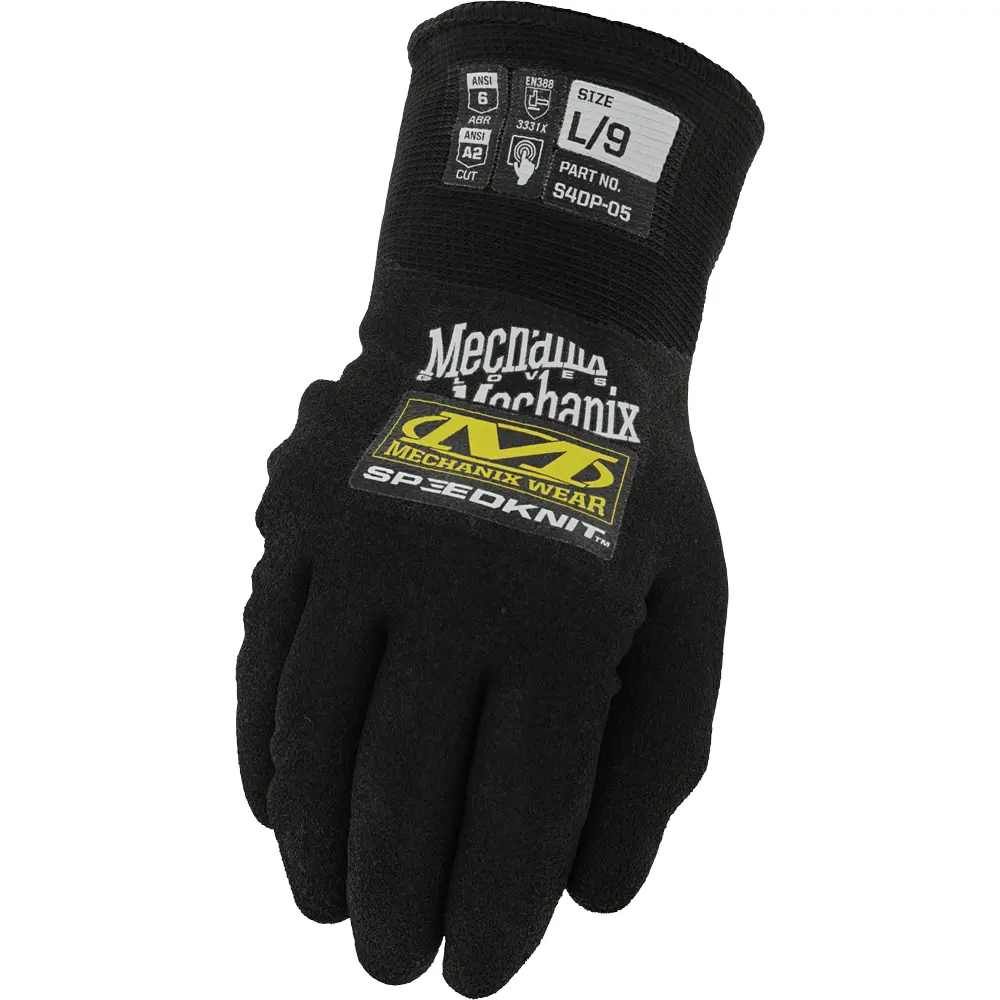 Large, Black, SpeedKnit™ Thermal ANSI 2 Winter Coated Knit Work Gloves