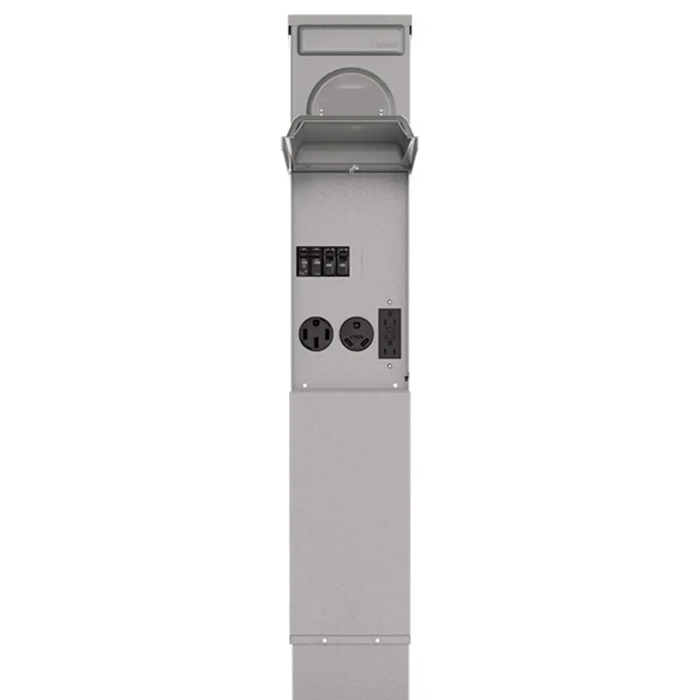 100A 120/240V 50/30/20 GFCI Ringless Metered Pedestal, NEMA 3R