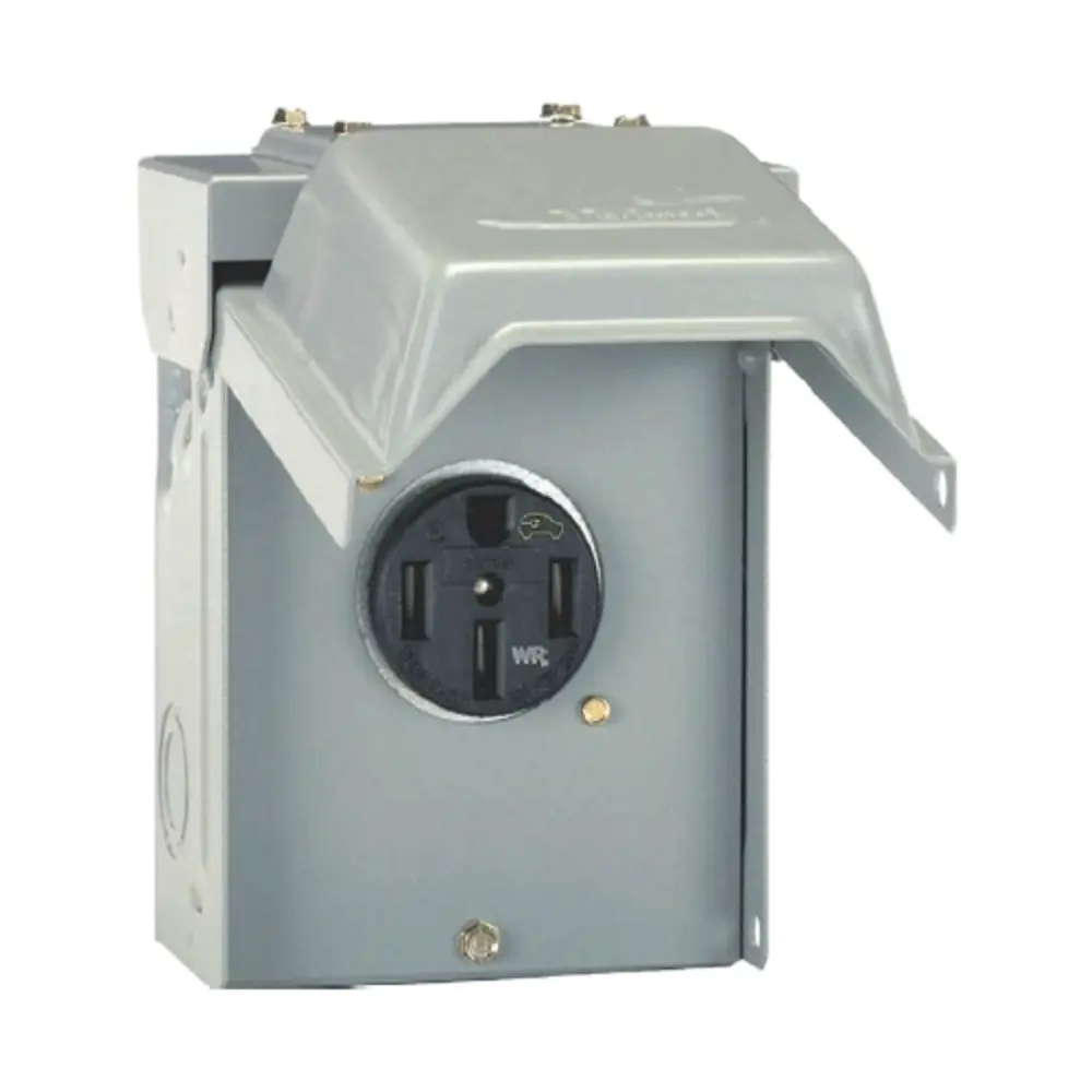 50A Outdoor Power Outlet, 120/240 VAC, Gray