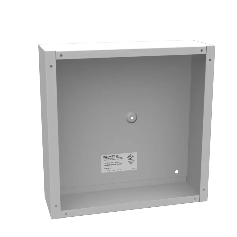 Electrical Enclosure, Screw Cover, 12 x 12 x 4 in., NEMA 1, Gray, No KO's