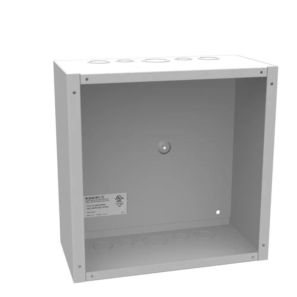 Electrical Enclosure, Screw Cover, 12 x 12 x 6 in., NEMA 1, Gray, w/ KO's