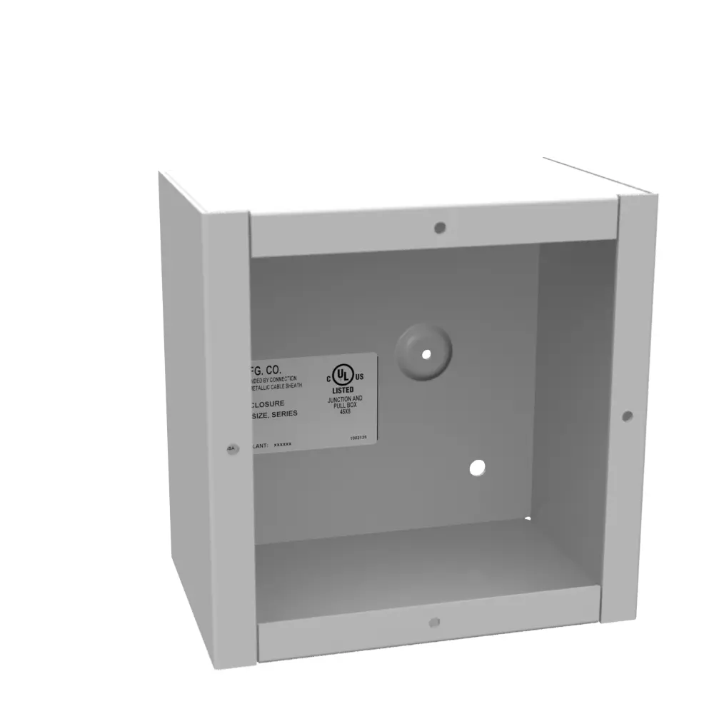 Electrical Enclosure, Screw Cover, 6 x 6 x 4 in., NEMA 1, Gray, No KO's
