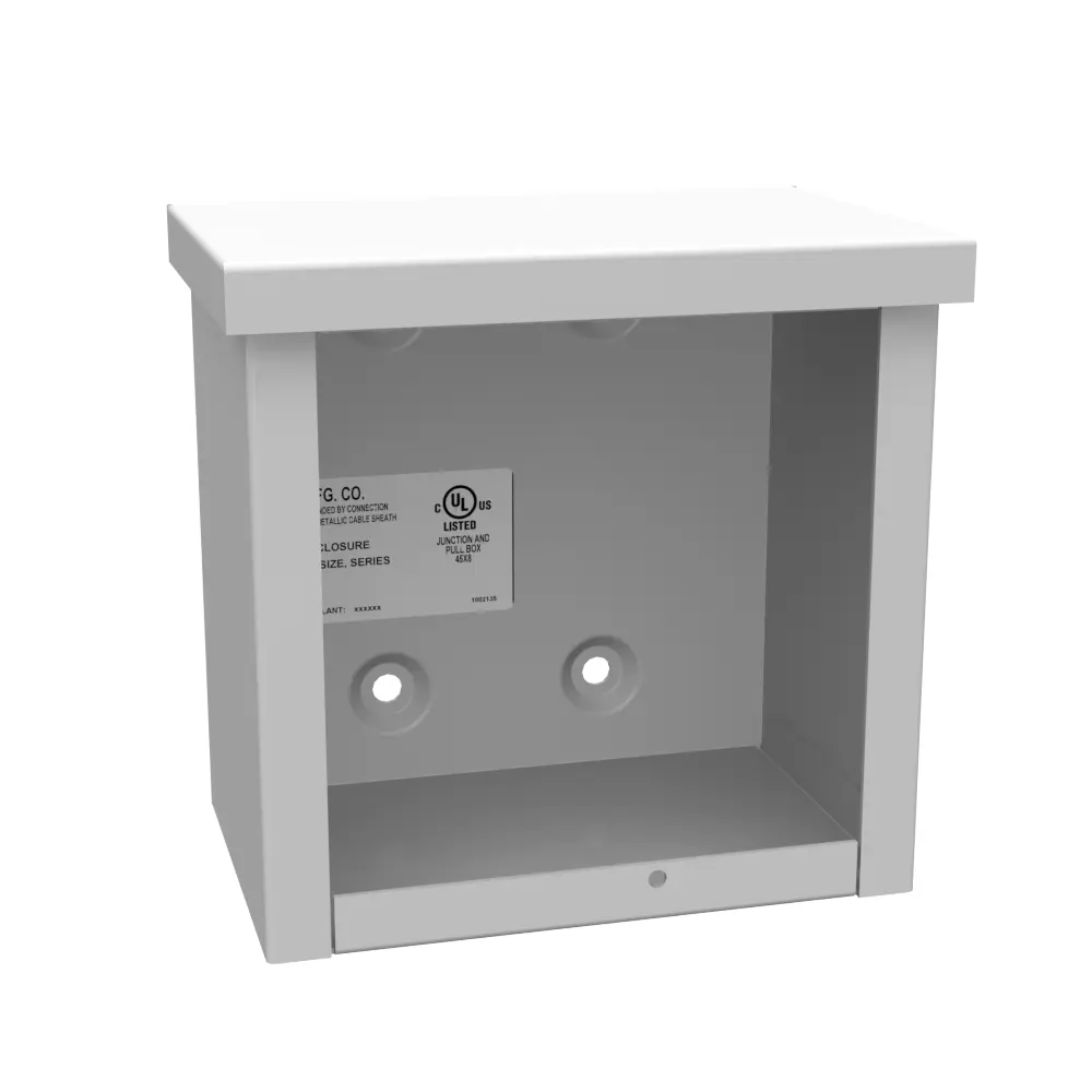 Electrical Enclosure, Screw Cover, 6 x 6 x 4 in., NEMA 3R, Gray, No KO's