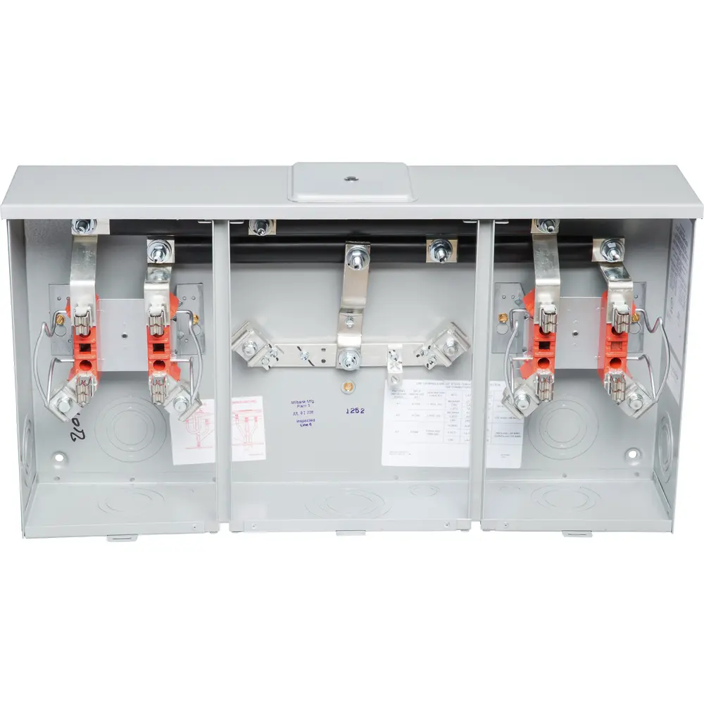 200 A 300 VAC 2-Position 4-Jaw Ringless Meter Base w/ Stainless Steel ...