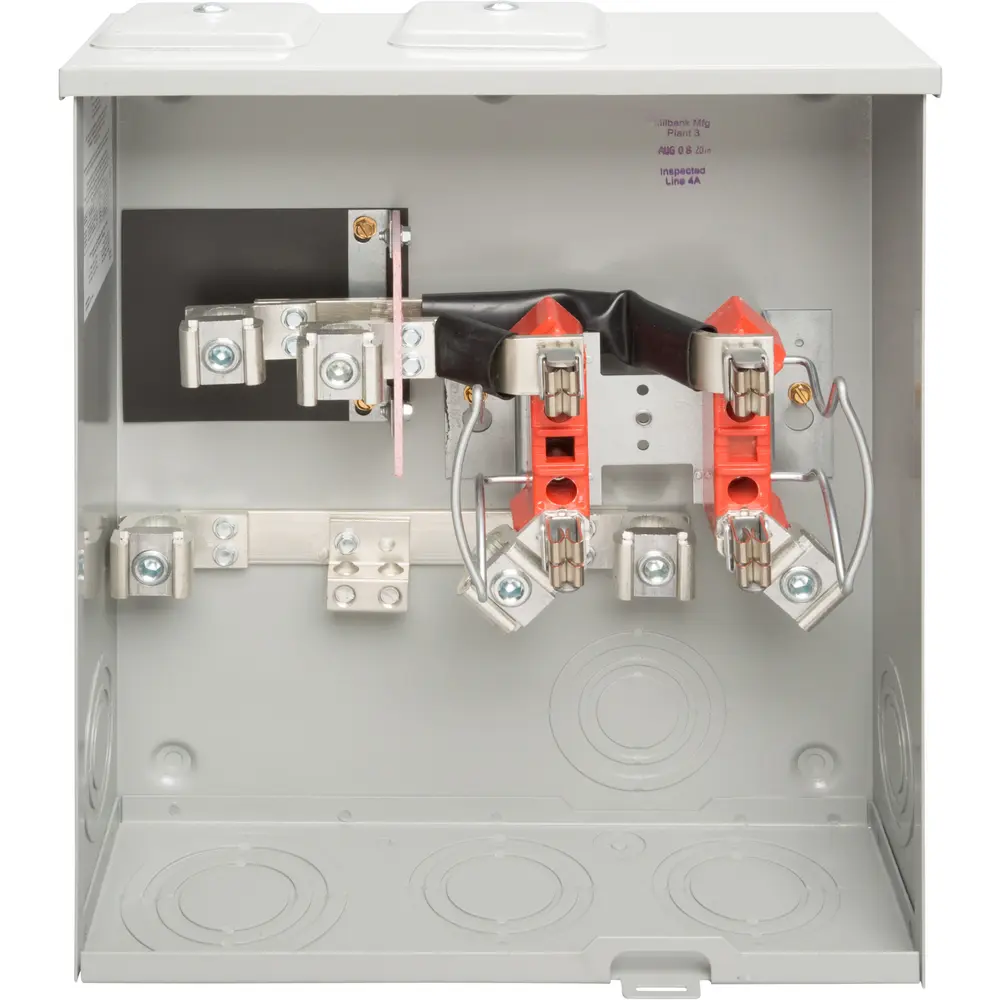 200 A 600 VAC Single-Phase 4-Jaw Ringless Meter Socket w/ (2) Small ...