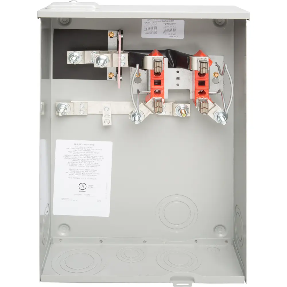 200 A 600 VAC Single-Phase 4-Jaw Ringless Meter Socket w/ Small Closing ...