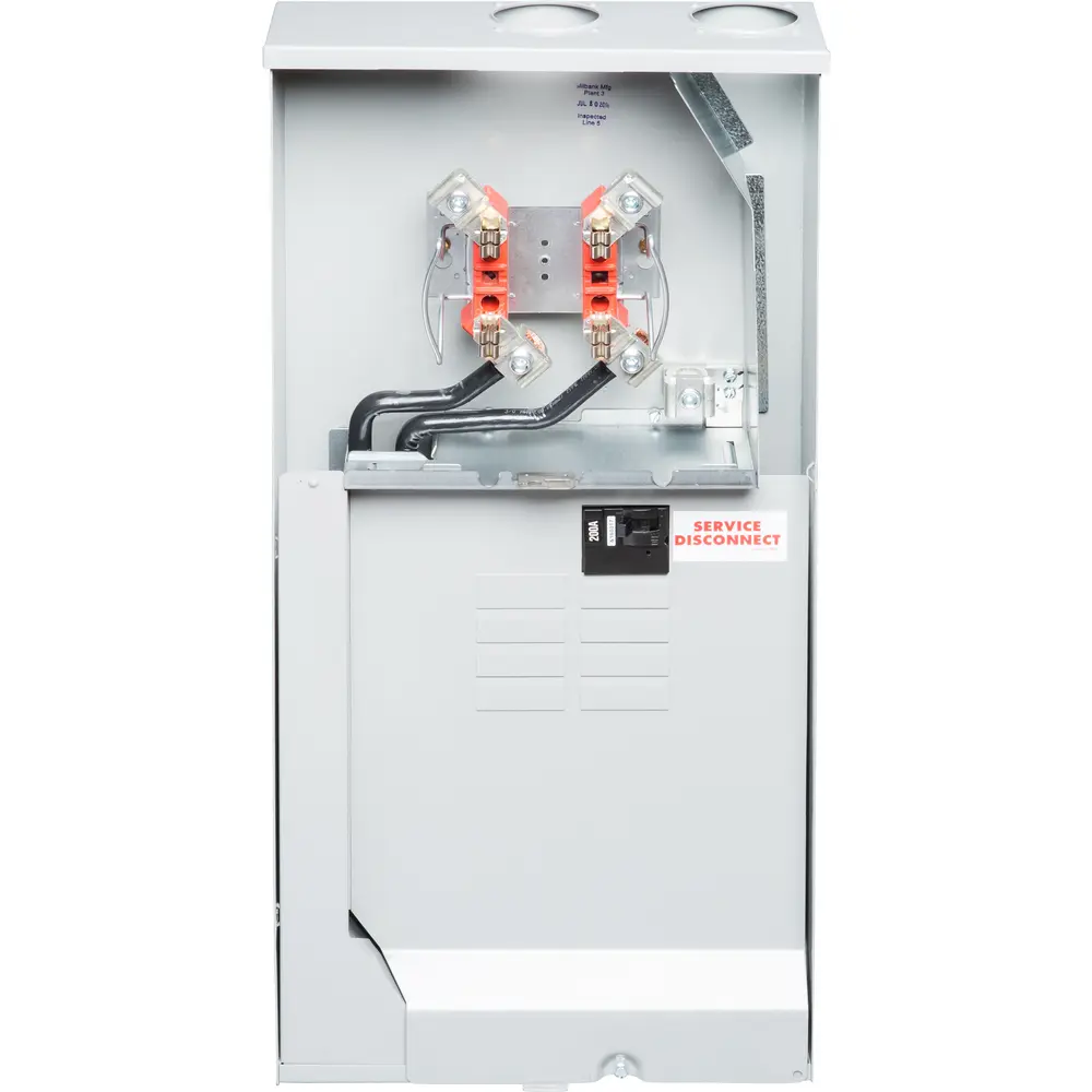 200 A 240 VAC Single-Phase 4-Jaw Ringless Meter Socket w/ Main Breaker ...