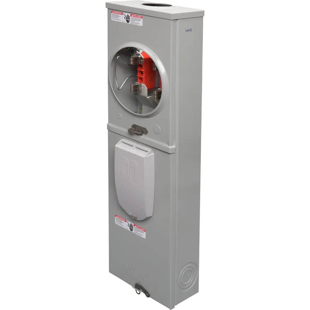 200 A 240 VAC Single-Phase 4-Jaw Ringless Meter Socket w/ 100 A Main ...