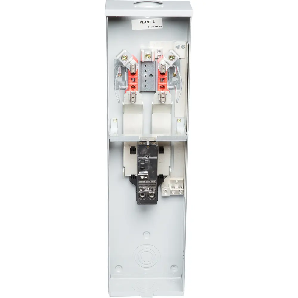 200 A 240 VAC Single-Phase 4-Jaw Ringless Meter Socket w/ 200 A Main ...