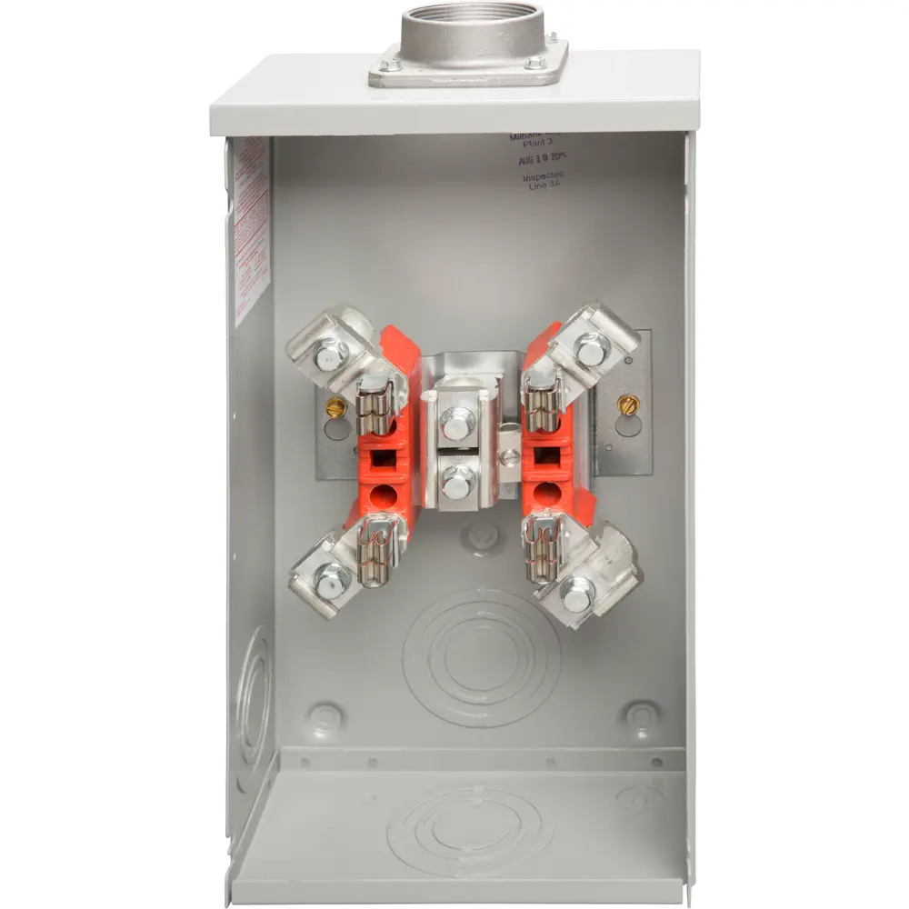 200 A 600 VAC Single-Phase 4-Jaw Ring Meter Socket w/ 2 in. Hub ...