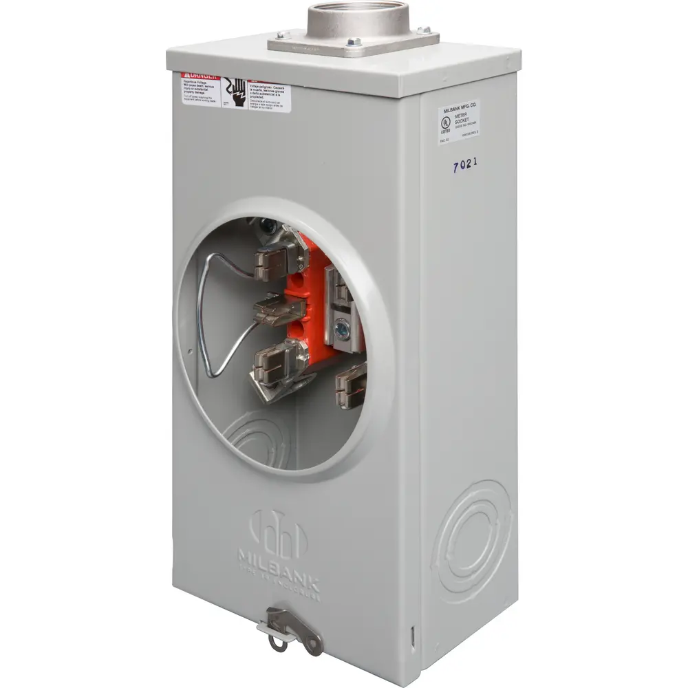 200 A 600 VAC Single-Phase 5-Jaw Ringless Meter Socket w/ 2 in. Hub ...