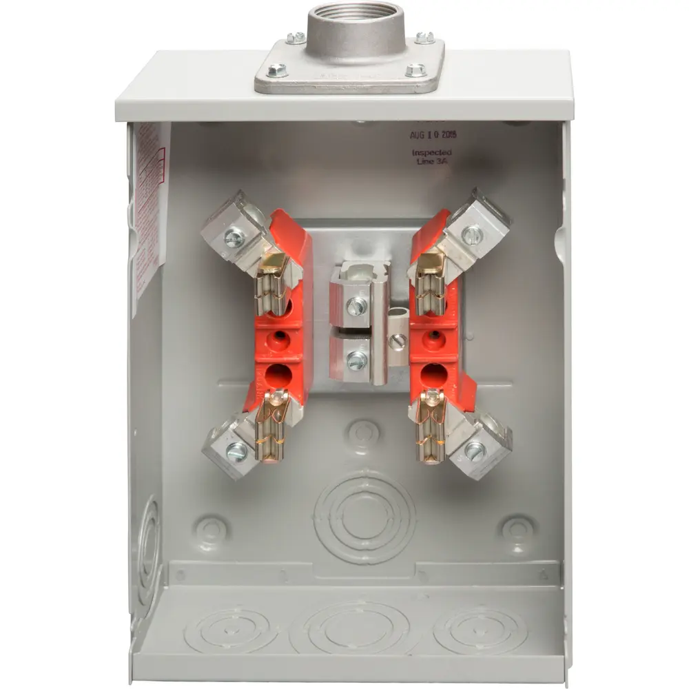 125 A 600 VAC Single-Phase 4-Jaw Ring Meter Socket w/ 1.25 in. Hub ...