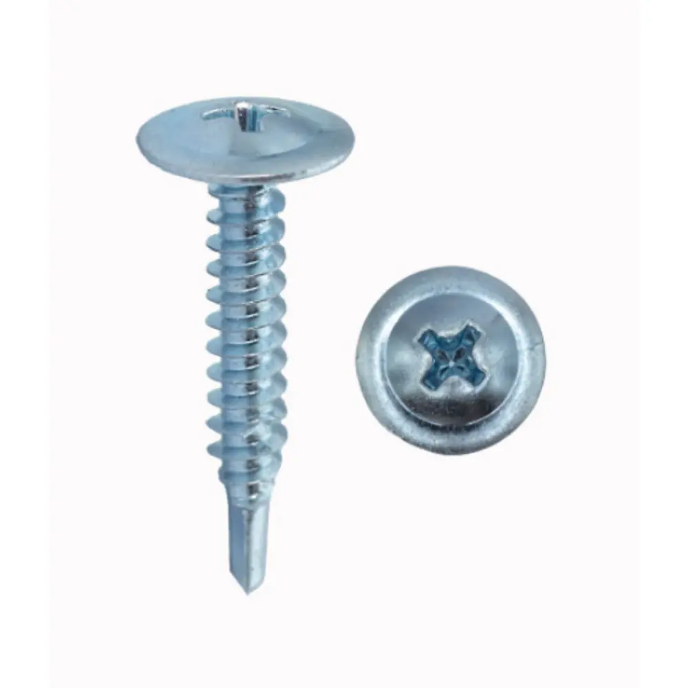 8 x 1/2" Lath Tek Screw (K-Lath), Wafer Head, Phillips, Zinc Plated Steel