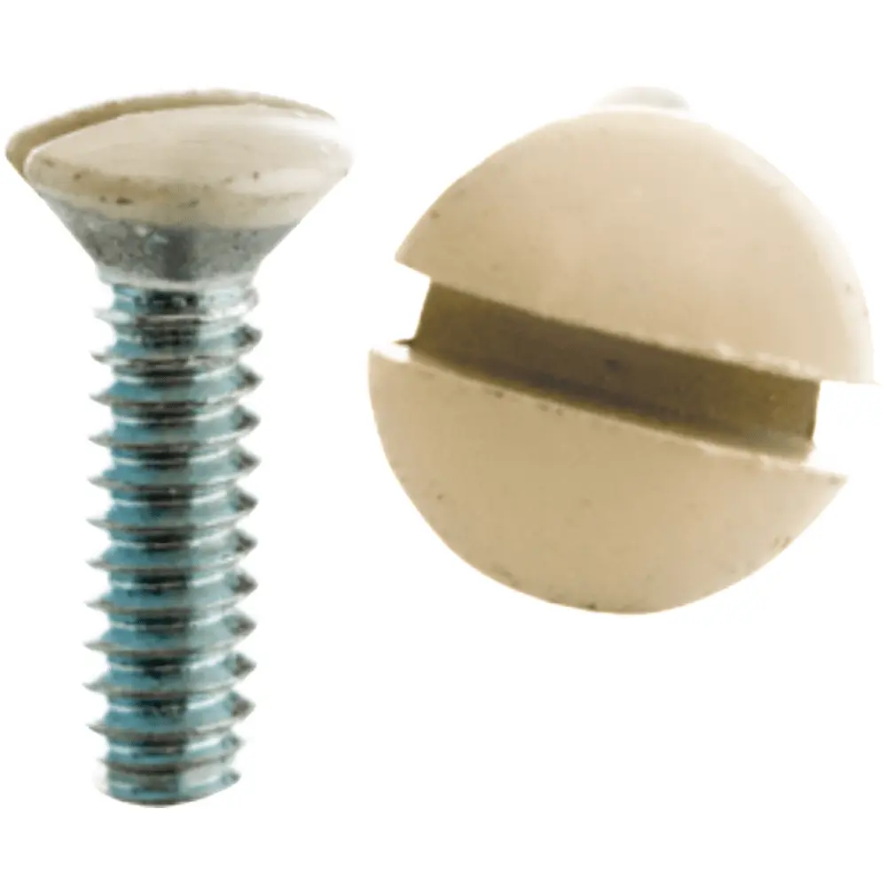 #6-32 x 1/2" Wall Plate Screw, Oval Head, Ivory