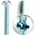 #10-24 x 3/4" Machine Screw, Round Head, Combo Phillips/Slotted