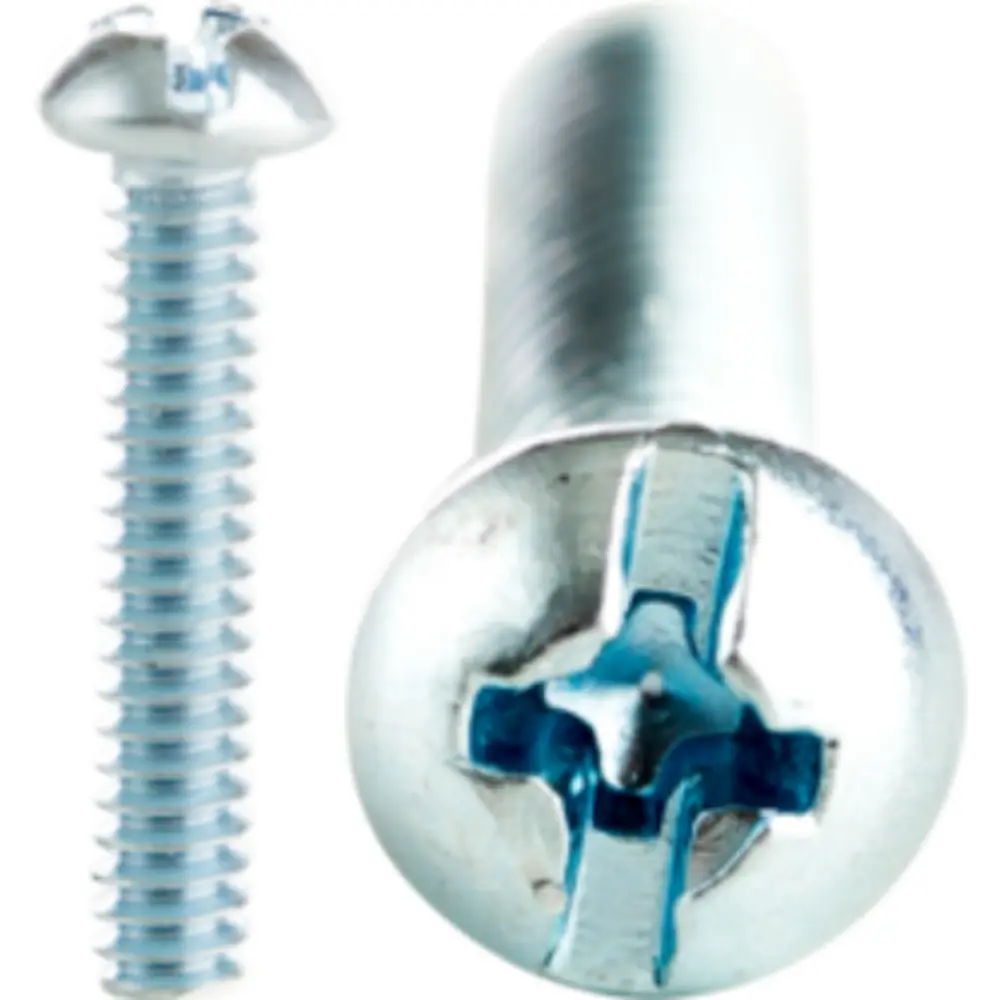 #10-32 x 1/2" Machine Screw, Round Head, Combo Phillips/Slotted