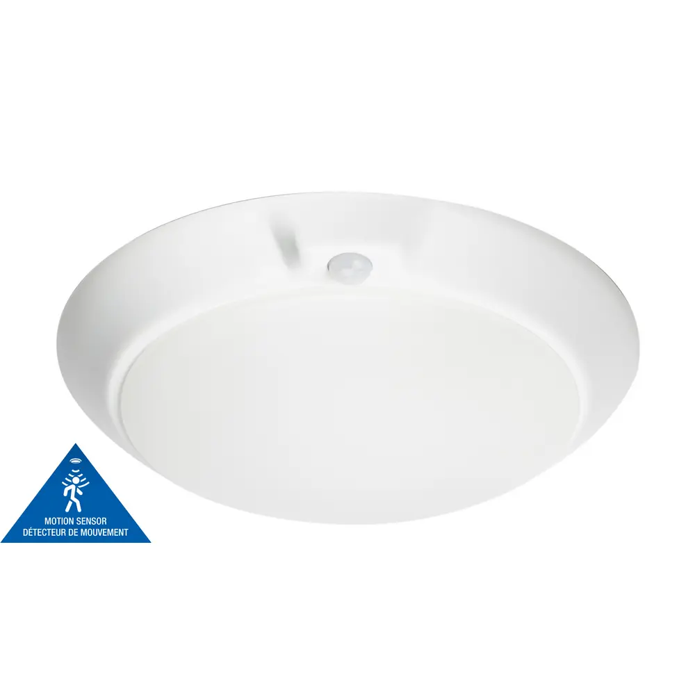 13W Flush Mount with Motion Sensor, 120 VAC, 3000K, White