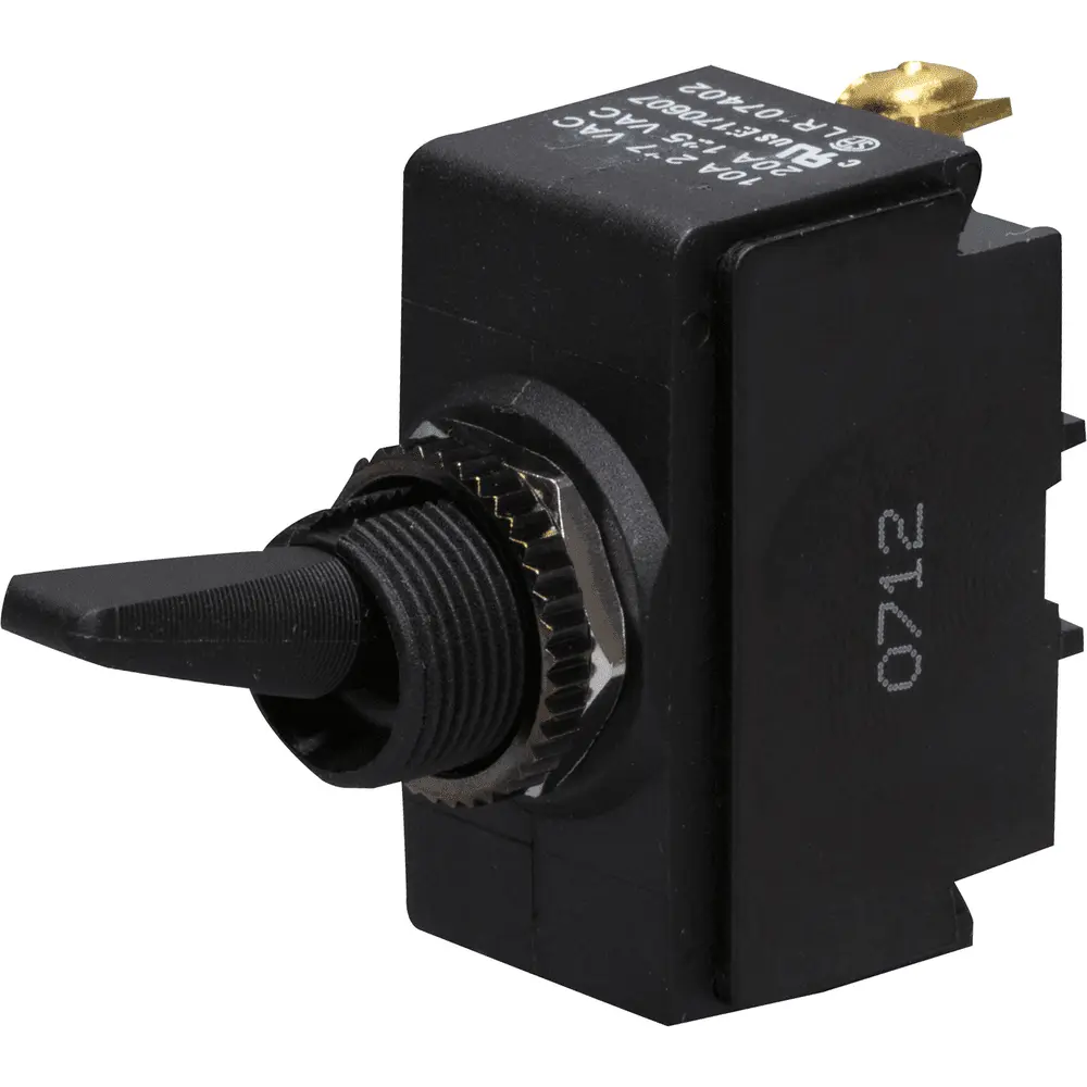 20 A 125 VAC Flat Handle Toggle Switch, On-Off, SPST