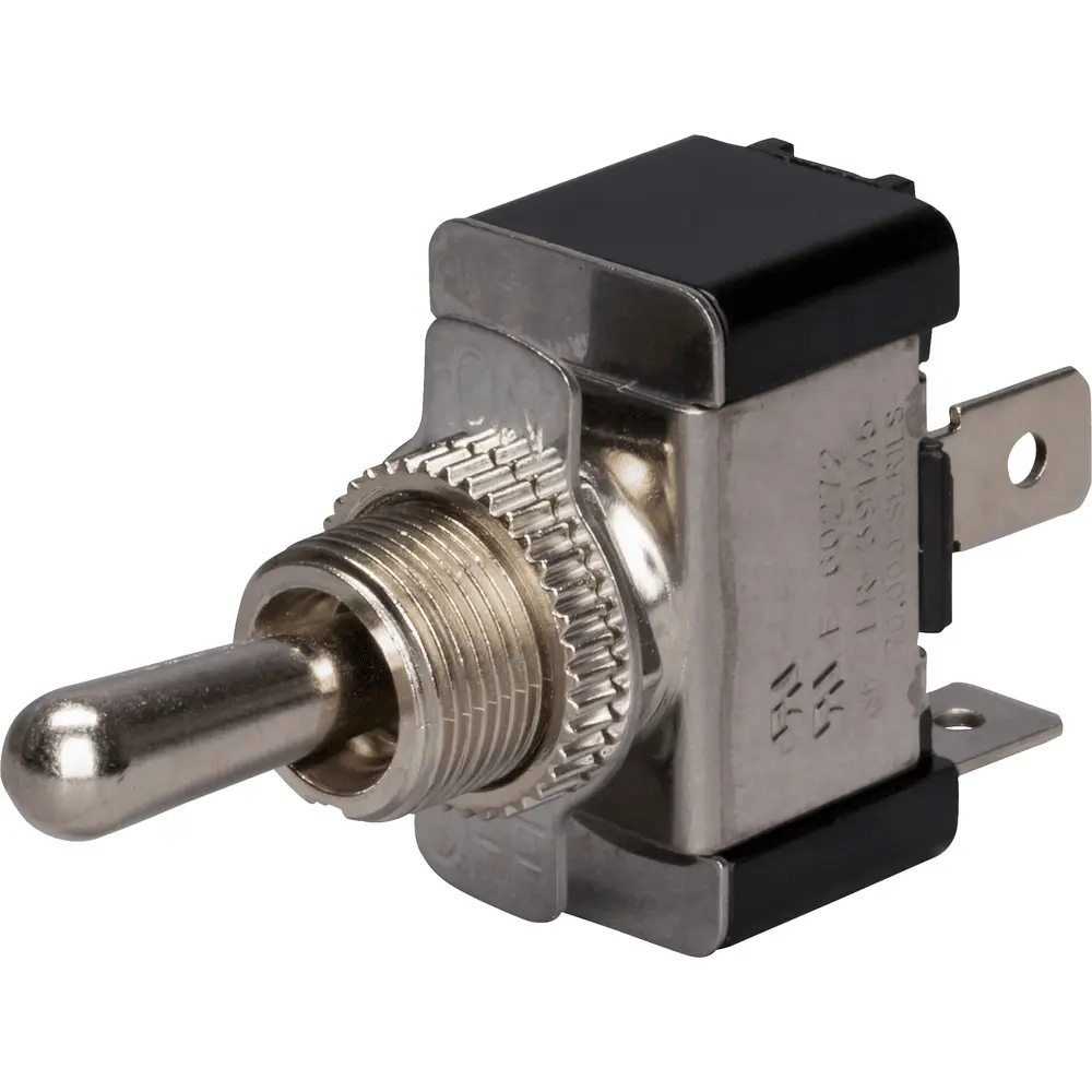 20 A 125 VAC Toggle Bat Handle Switch, On/Off, SPST, Quickconnect