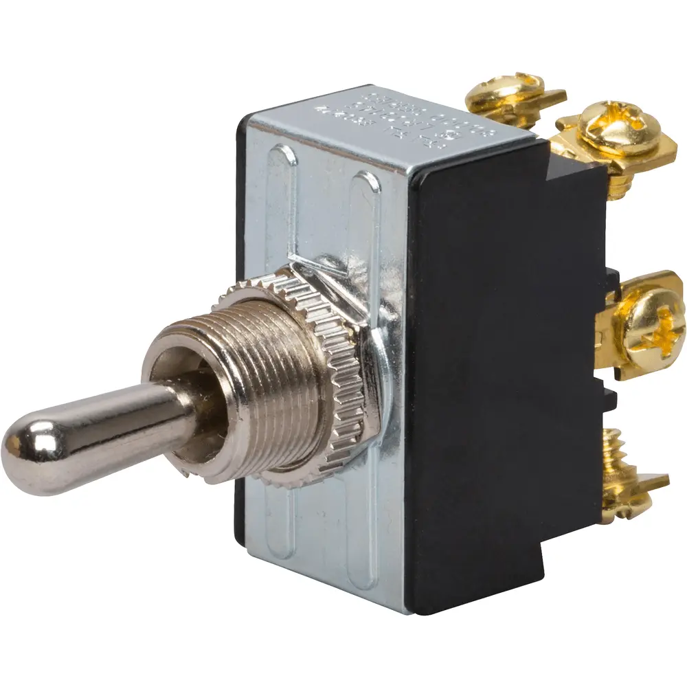 15 A 125 VAC Toggle Bat Handle Switch, On-Off-(On), DPDT, Screw Terminal