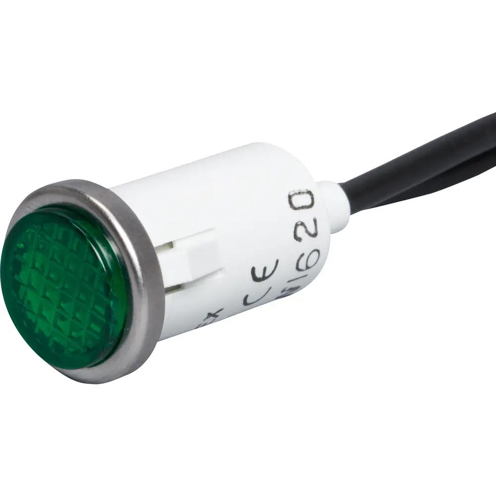 125 VAC Round Indicator Light, Green