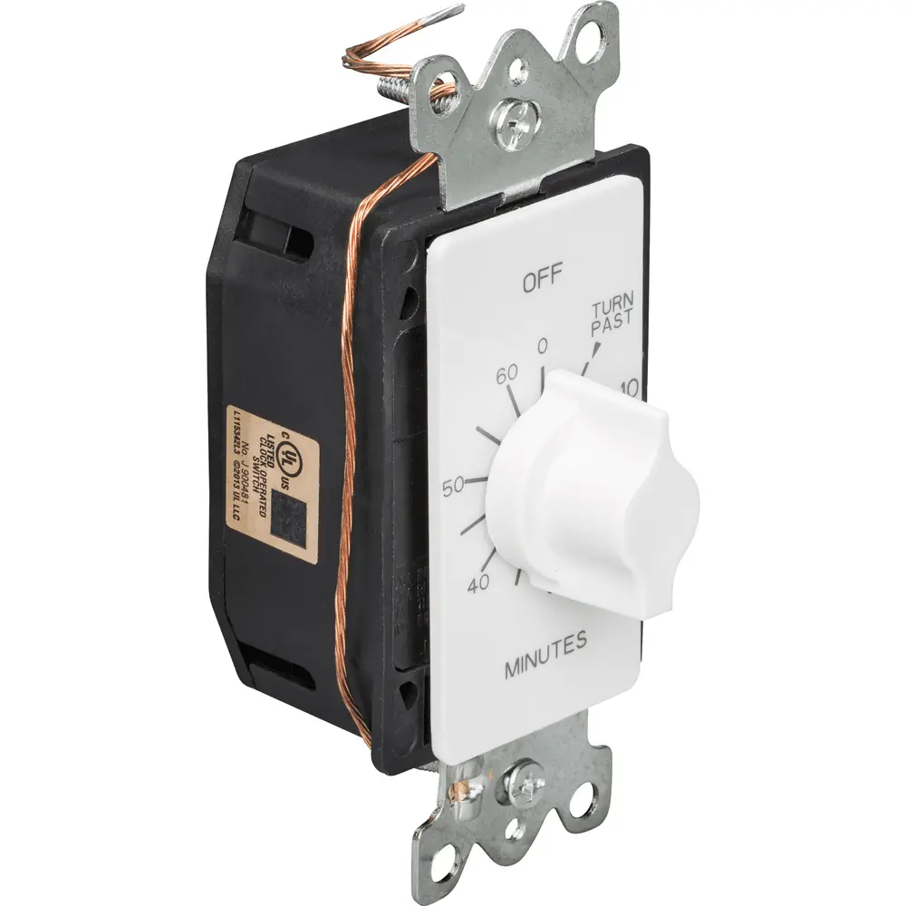 60 Minute In-Wall Twist Timer, White Faceplate