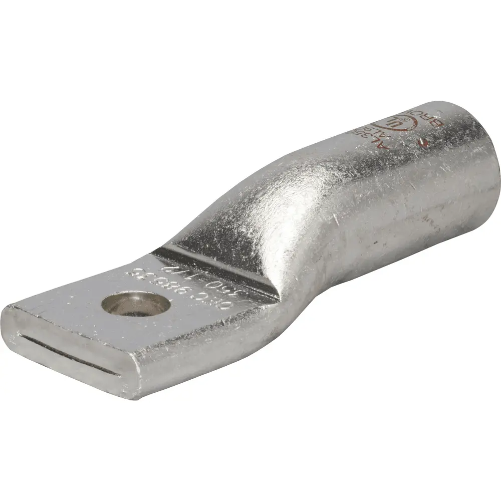 Single-Hole Aluminum Barrel Compression Lug, Brown, 350MCM, 1/2" Mount