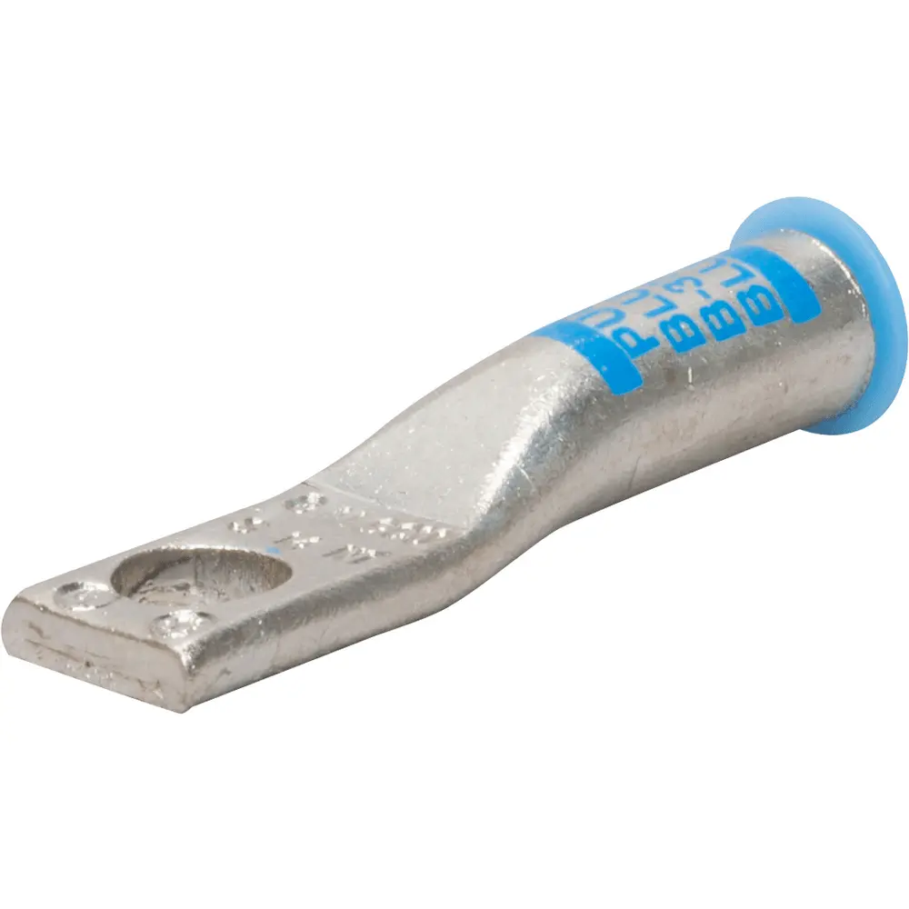 Single-Hole Aluminum Barrel Compression Lug, 8 AWG, 1/4" Mount,