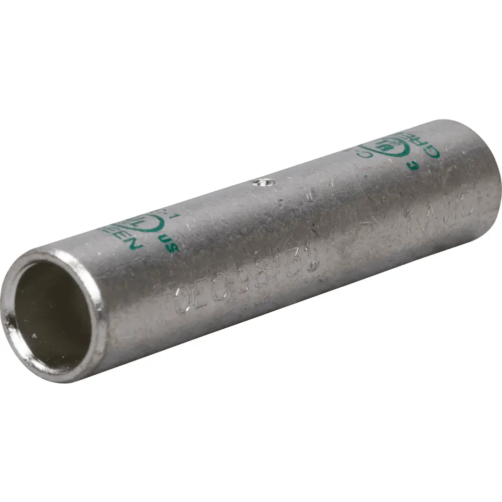 1 AWG Copper Long Barrel Splice, Green