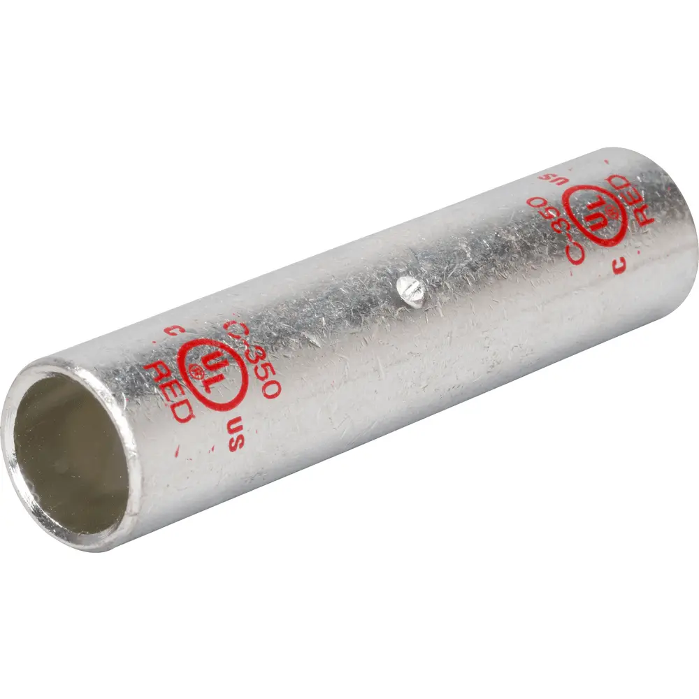350MCM Copper Long Barrel Splice, Red