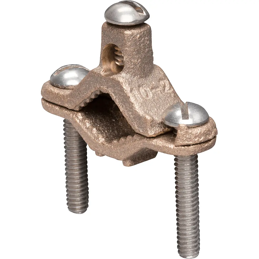 1/2" - 1" Heavy Duty Bronze Direct Burial Ground Clamp