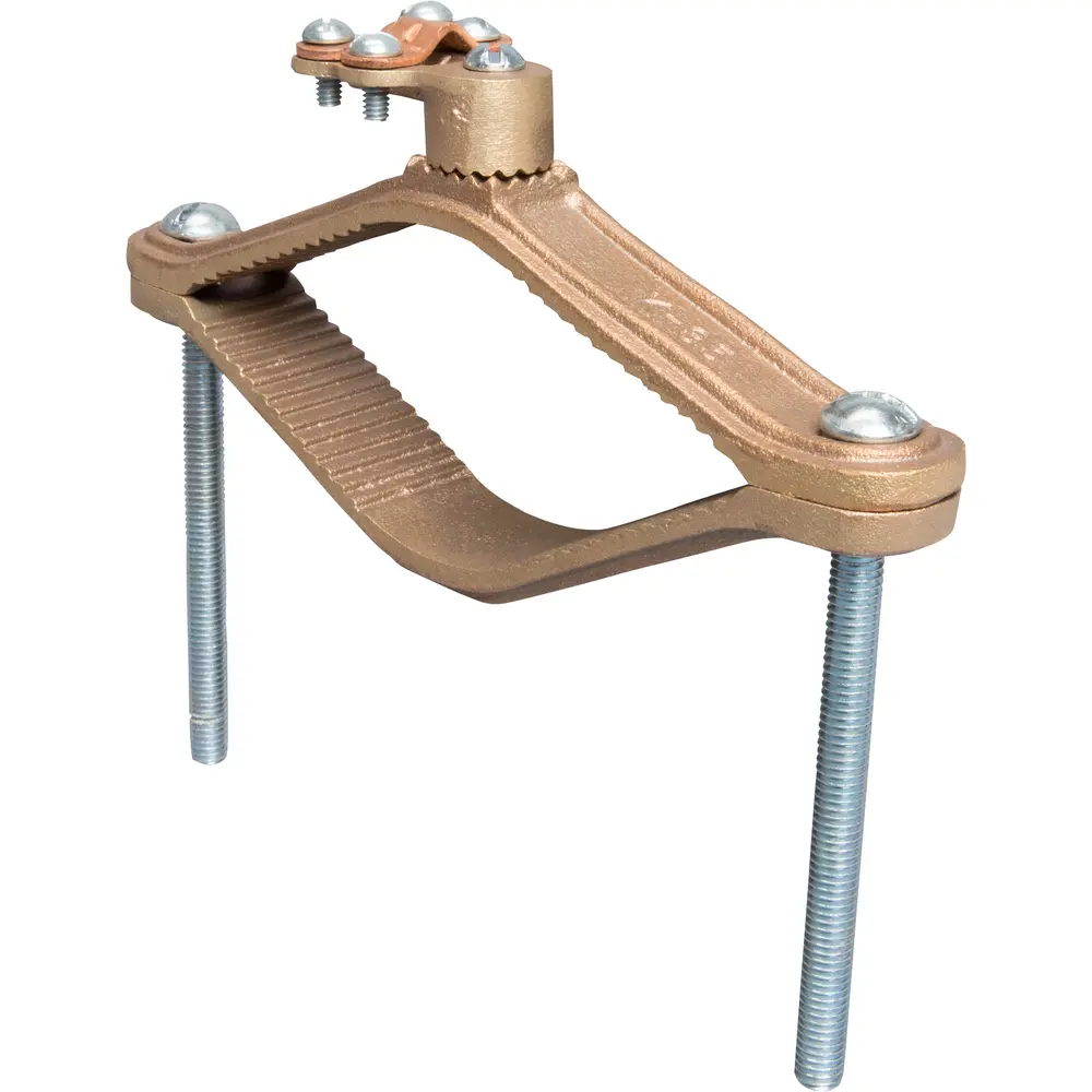 4-1/2" - 6" Heavy Duty Bronze Ground Clamp, Wire Adapter