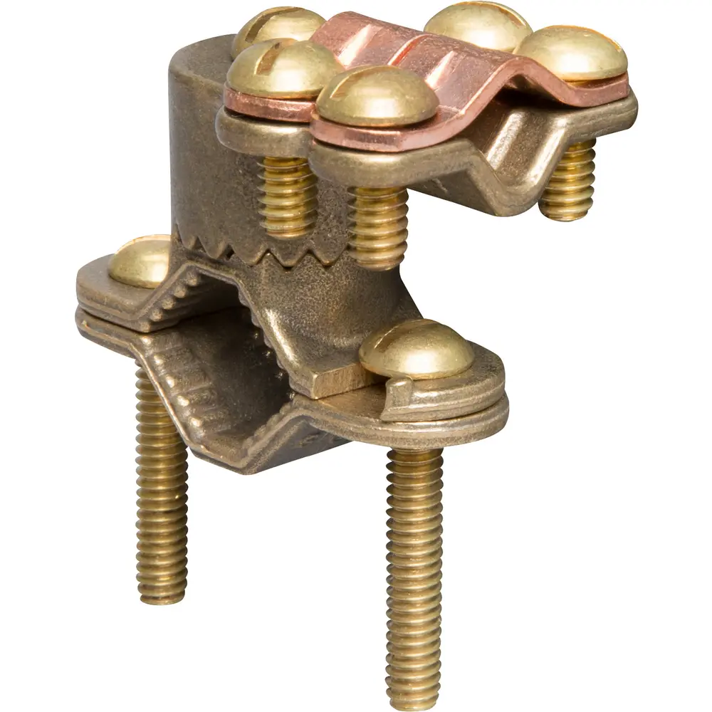 1/2" - 1" Heavy Duty Bronze Ground Clamp, Wire Adapter