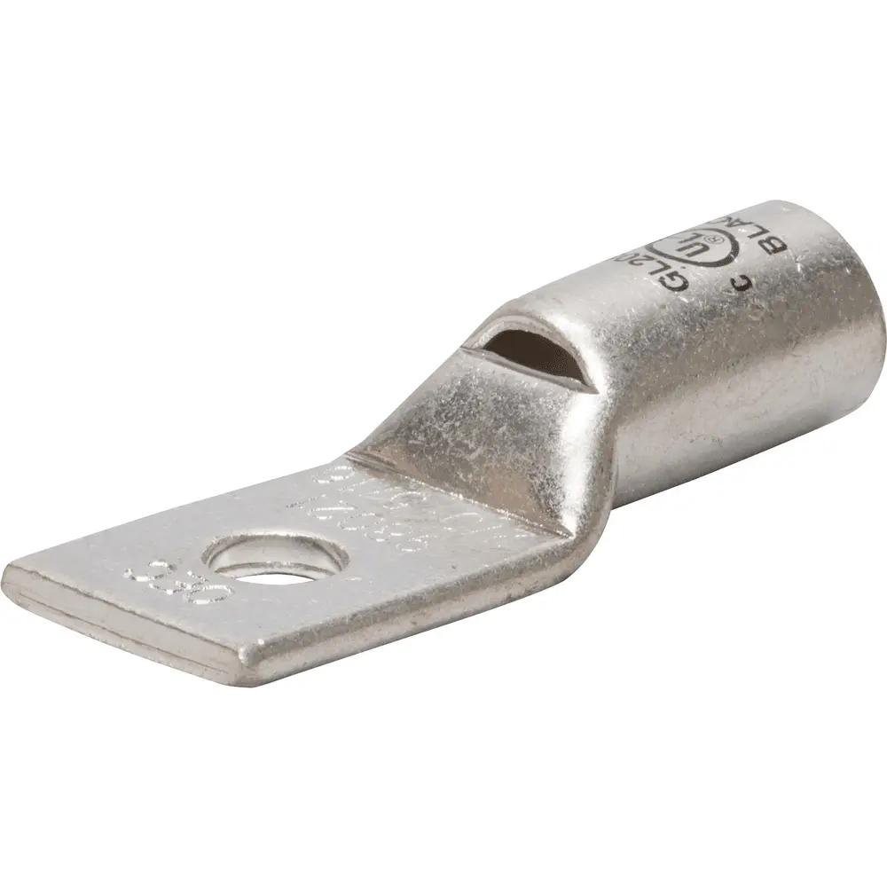 2/0 Single-Hole Copper Short Lug, 5/16" Mount, Black