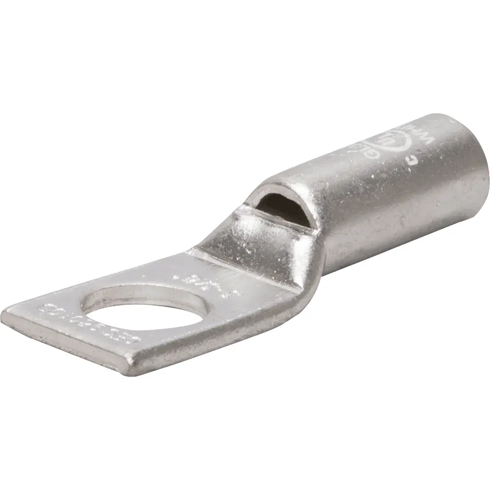 300 MCM Single-Hole Copper Short Lug, 3/8” Mount, White