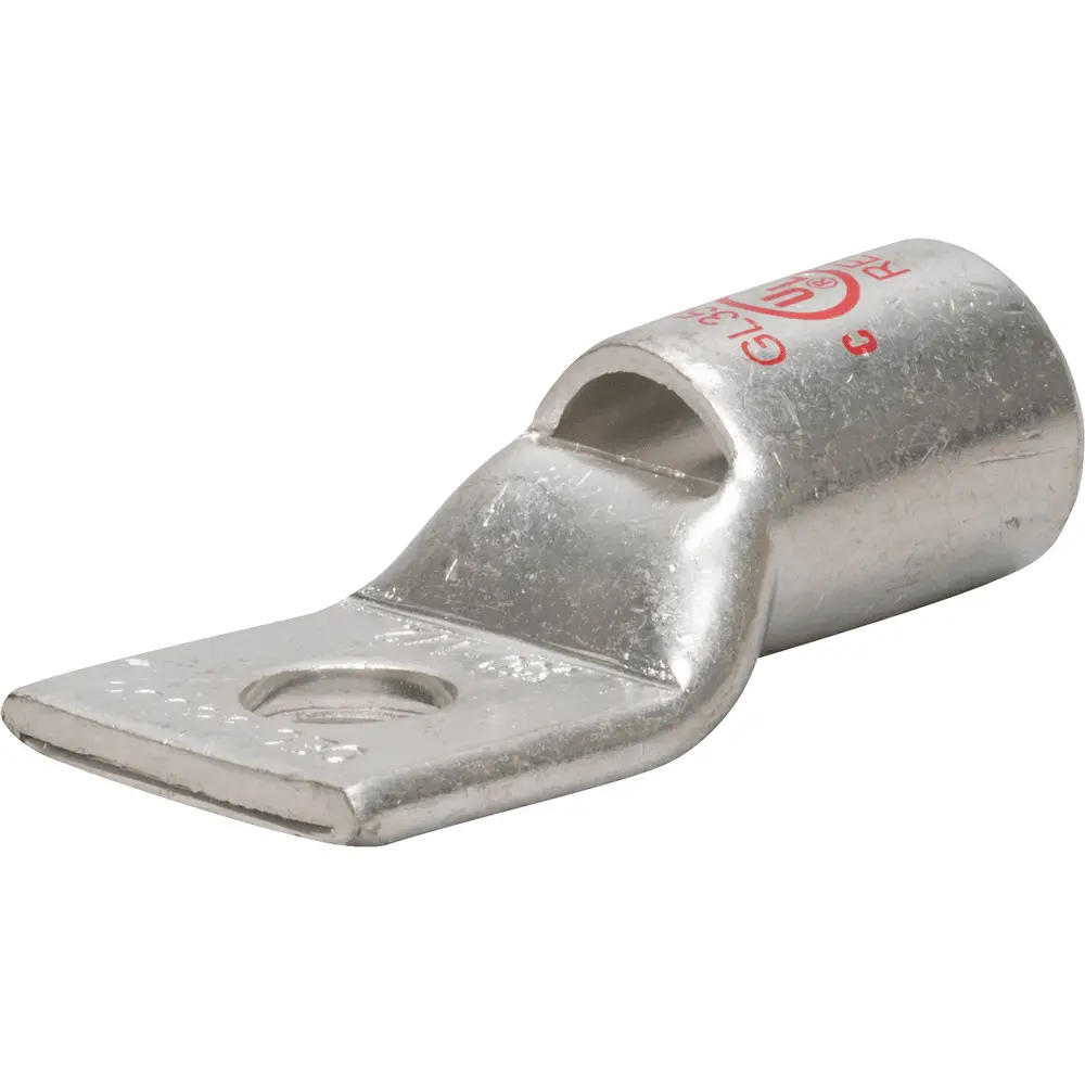 350 MCM Single-Hole Copper Short Lug, 1/2” Mount, Red