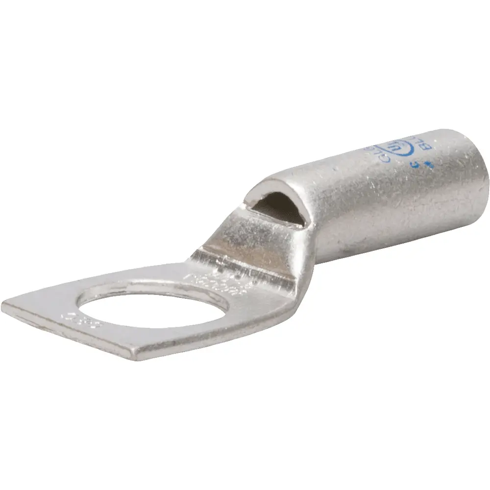 6AWG Single-Hole Copper Short Lug, 3/8" Mount, Blue