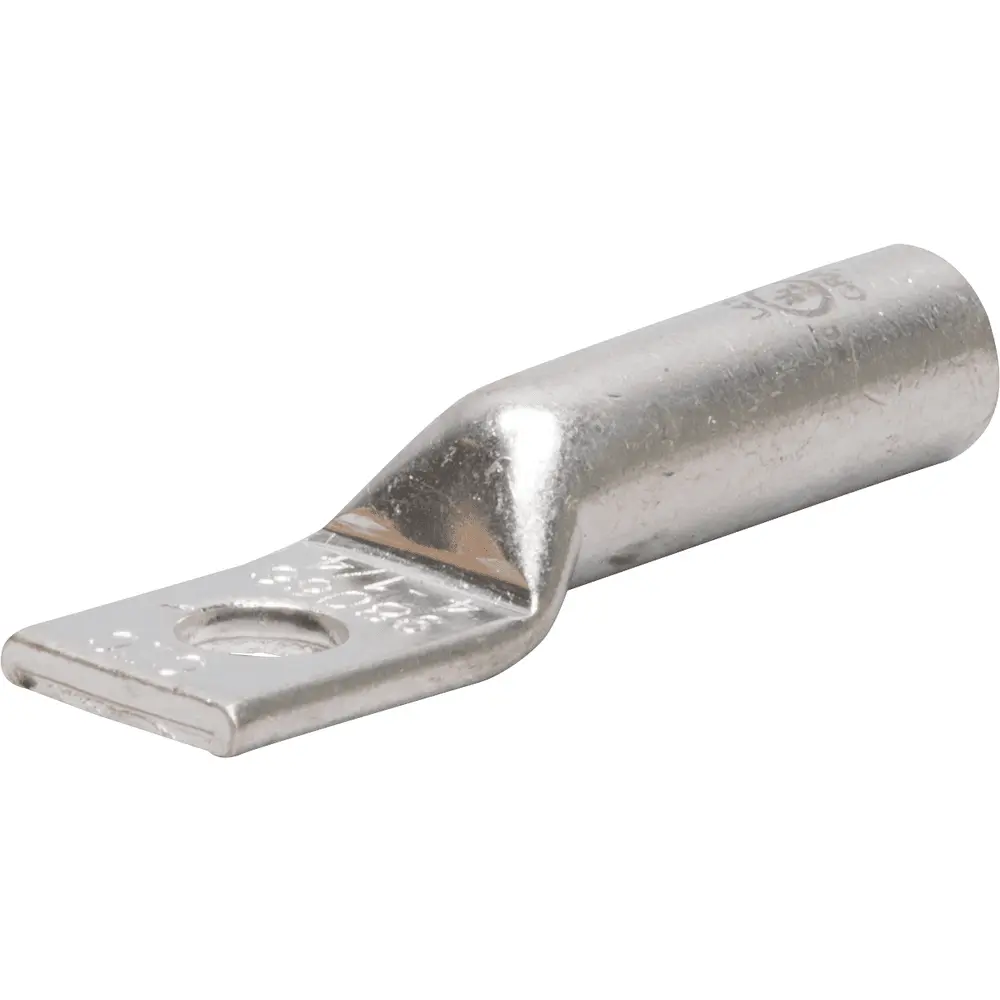 1/4" 1-Hole Copper Compression Long Lug, 4 AWG, Gray