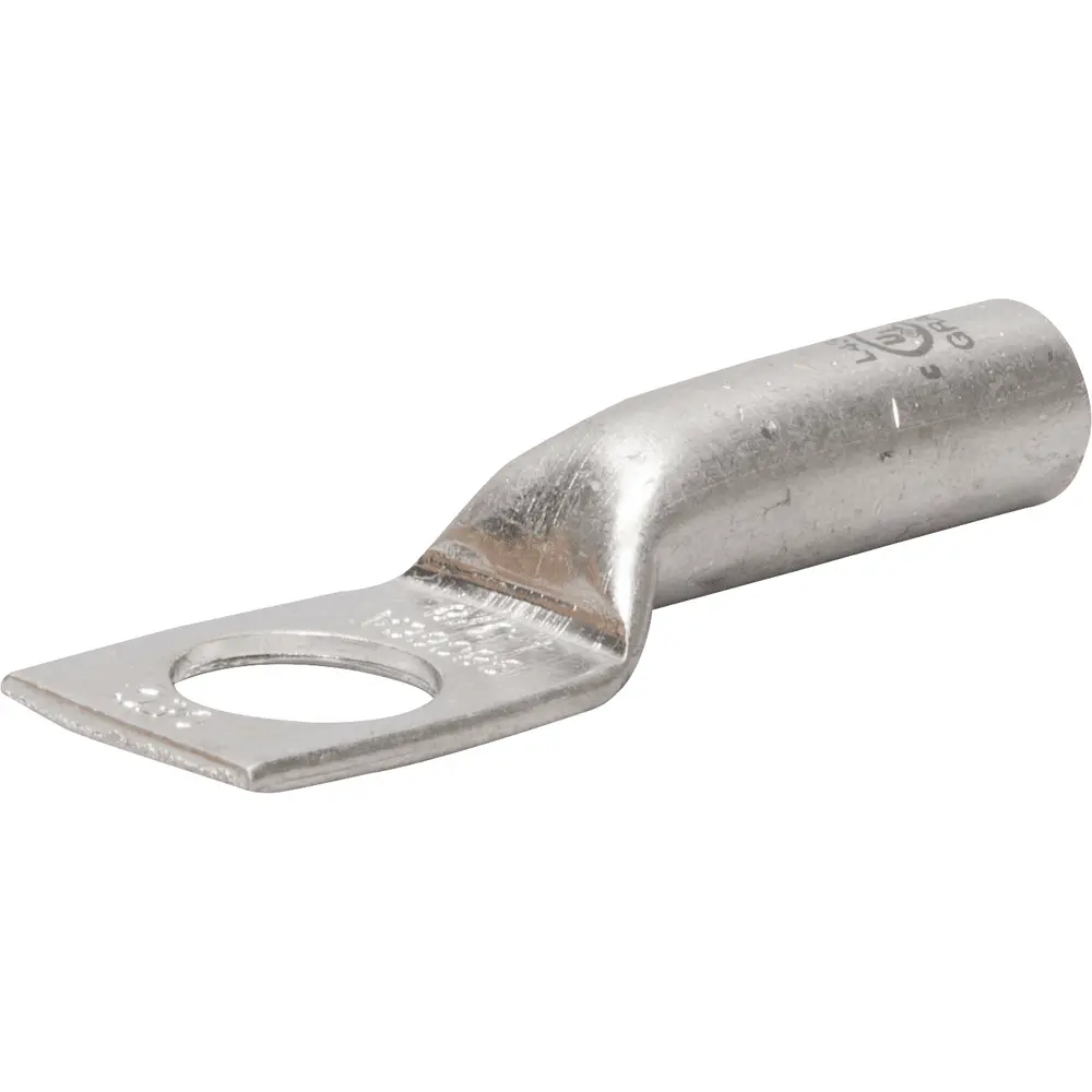 3/8" 1-Hole Copper Compression Long Lug, 4 AWG, Gray