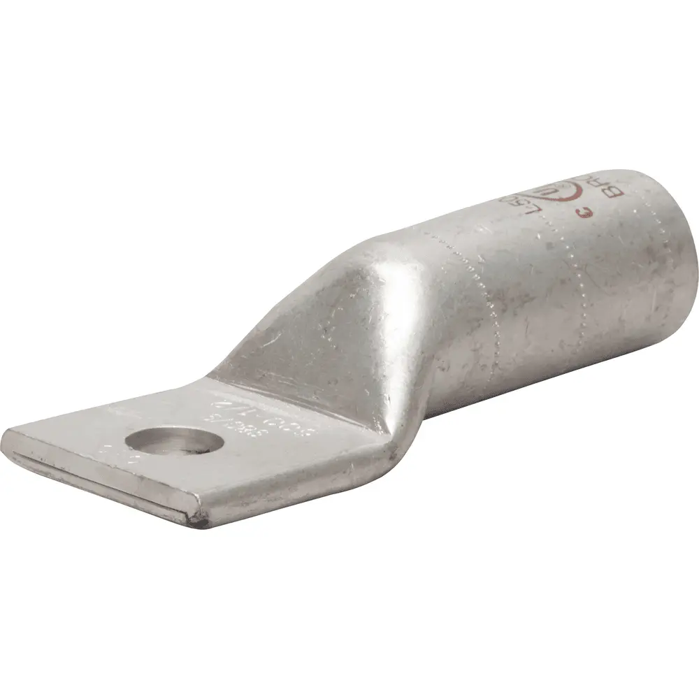 1/2" 1-Hole Copper Compression Long Lug, Brown, 500 MCM