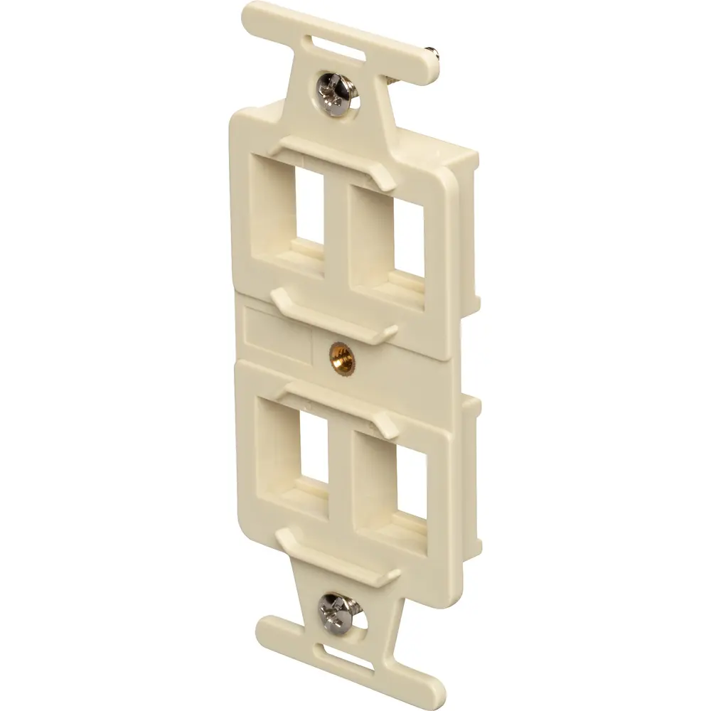 Single-Gang 107 Frame, Keystone, 4-Hole, Electric Ivory
